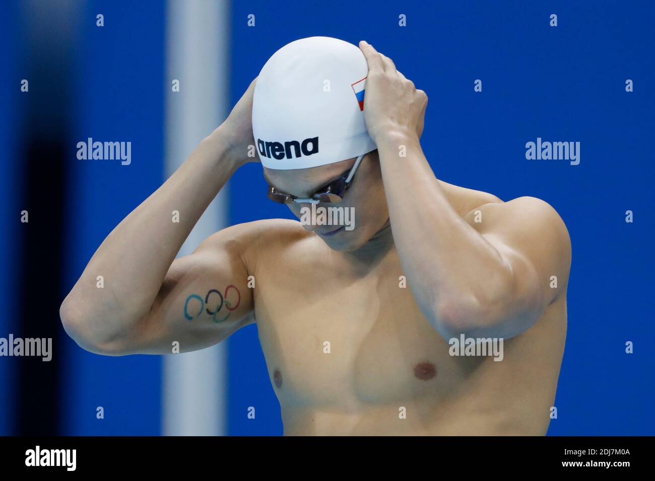 Russia's Vladimir Morozov in the qualification round of the 100m ...