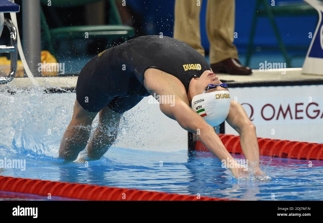 Katinka Hosszu celebrates after winning the gold medal at the 100m ...