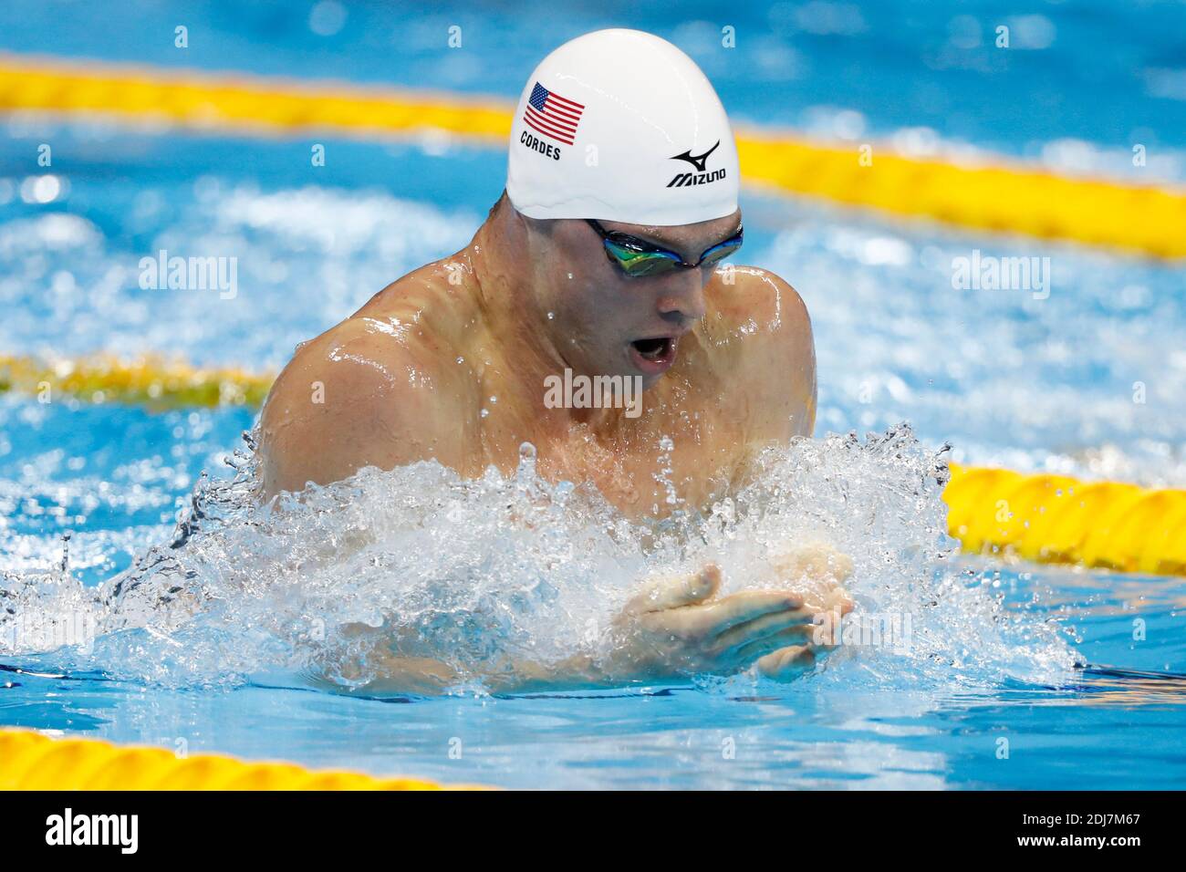 USA's Kevin Cordes in the qualification round of the 200m Breaststroke ...