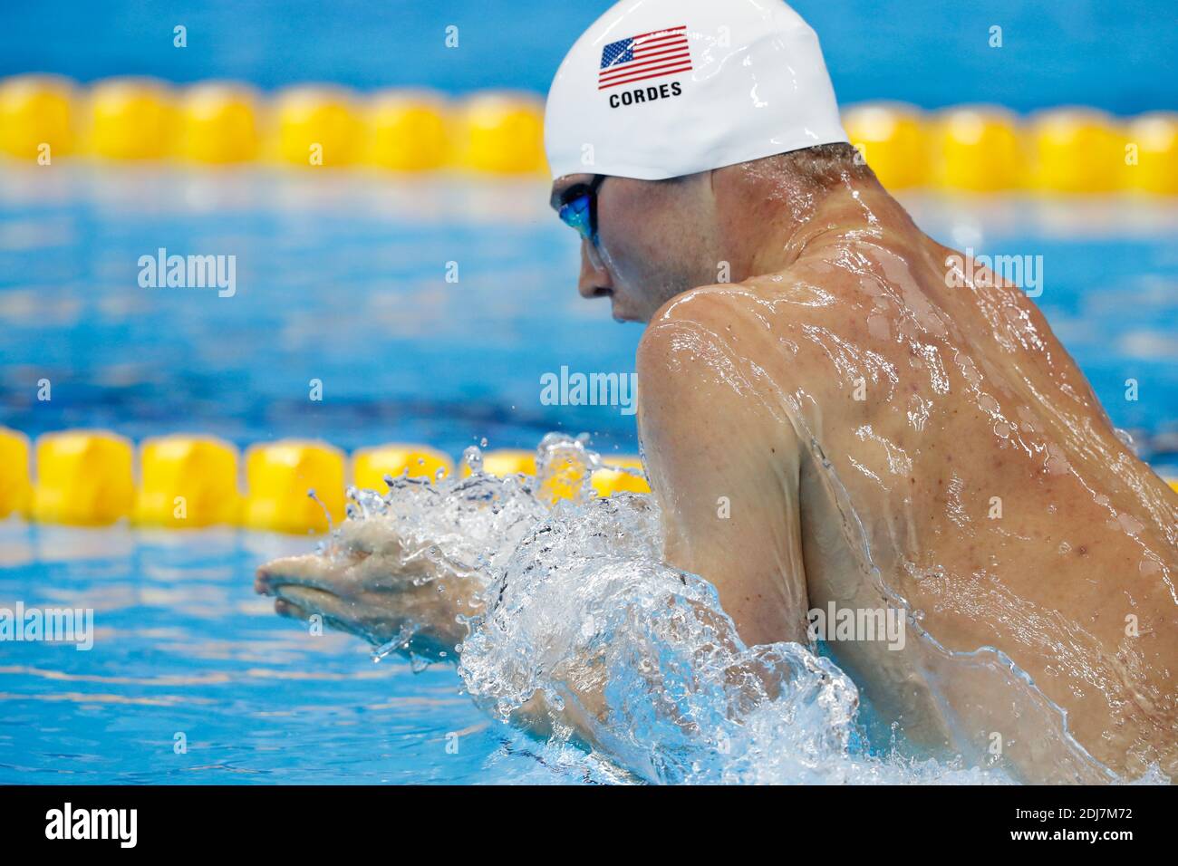 USA's Kevin Cordes in the qualification round of the 200m Breaststroke ...