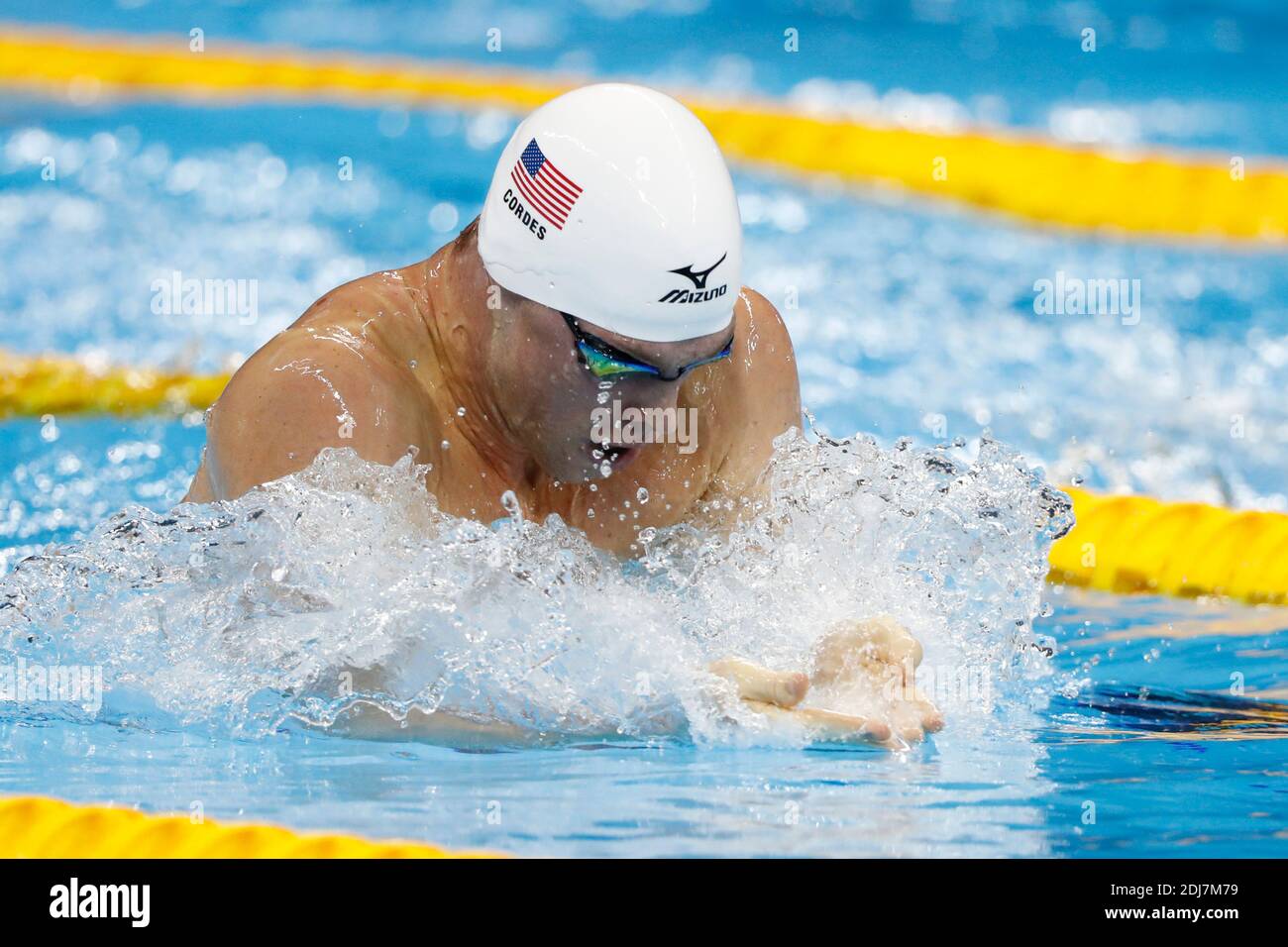 USA's Kevin Cordes in the qualification round of the 200m Breaststroke ...