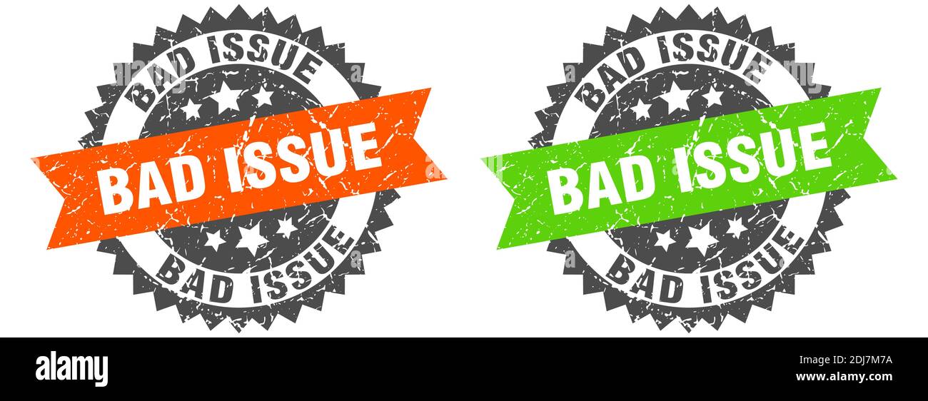 bad issue grunge stamp set. bad issue band sign Stock Vector Image ...