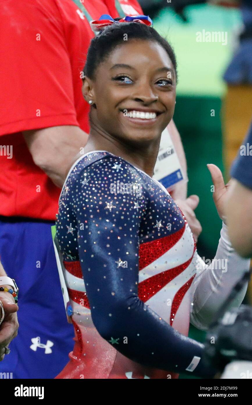 USA's Simone Biles the superstar of the US Women Gymnastics team who ...