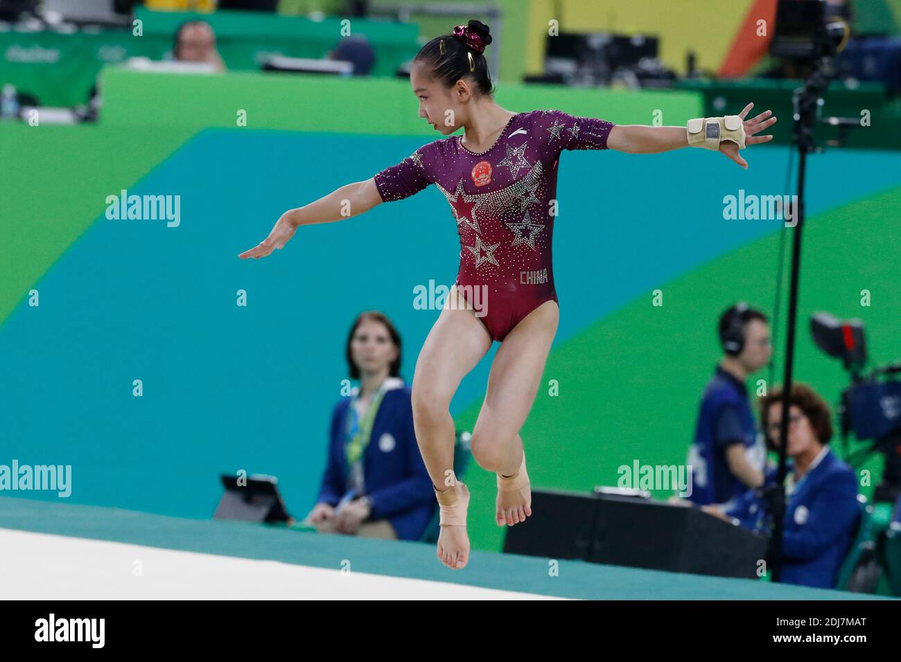 China's Yan Wang competing in the Artistic Gymnastics Women's team ...