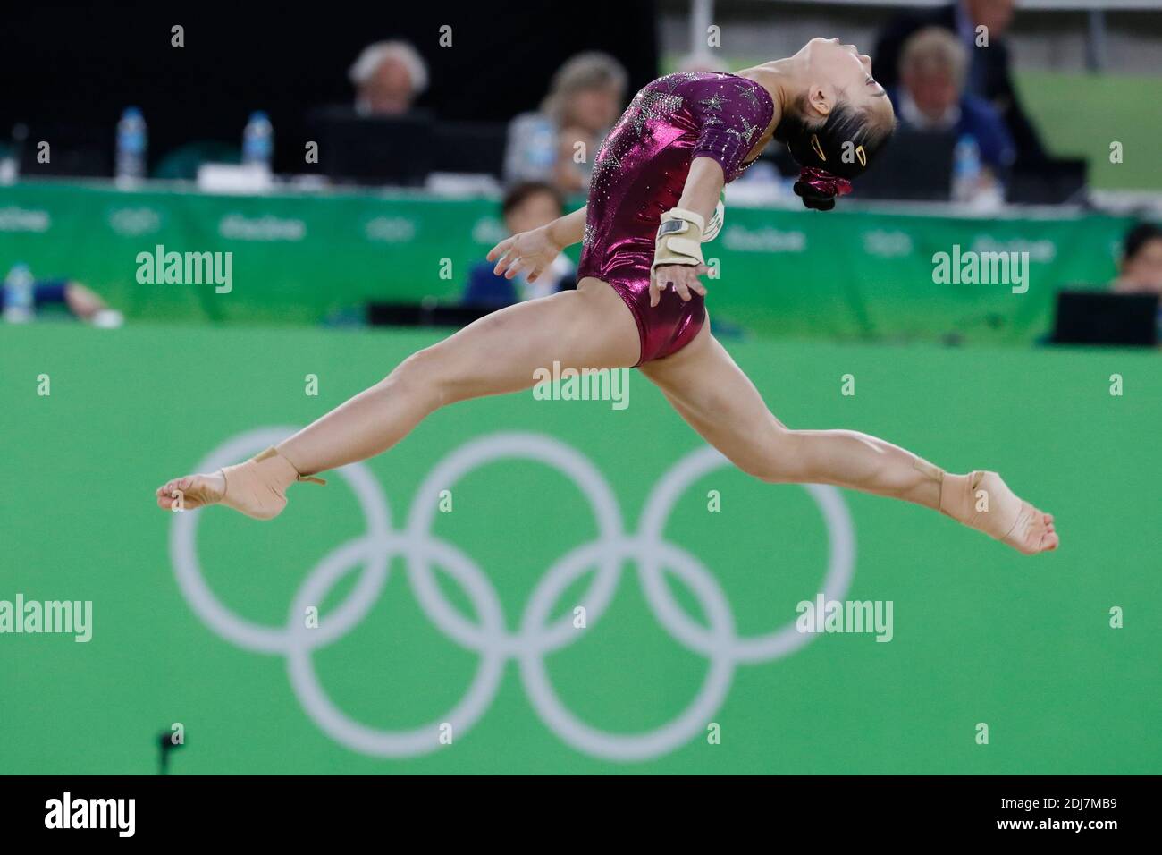 China's Yan Wang competing in the Artistic Gymnastics Women's team ...
