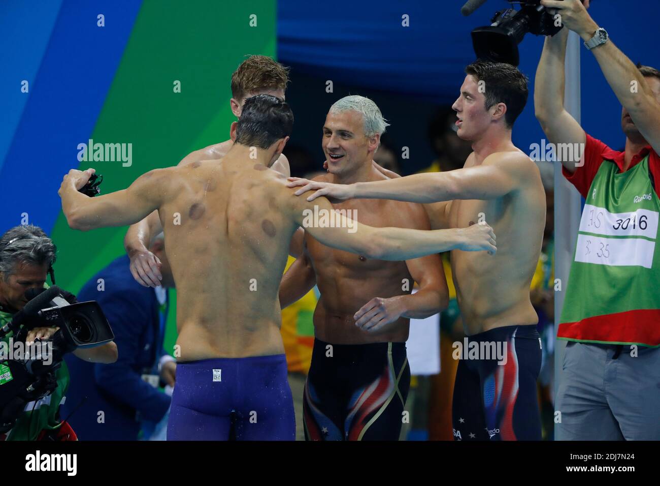 USA's 4X200 m freestyle relay won the gold medal with Michael Phelps ...