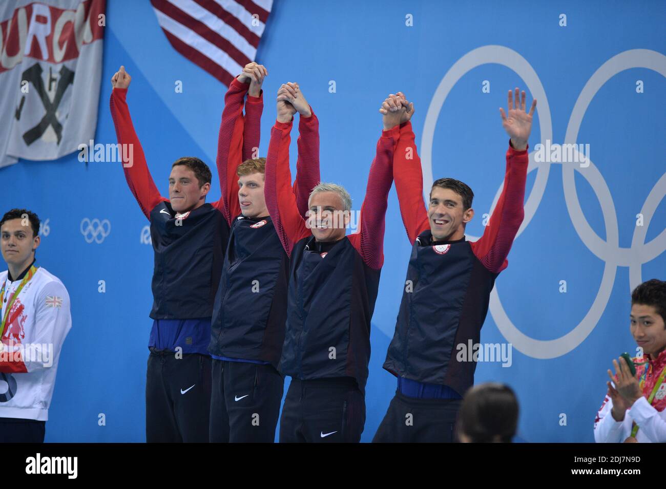 Michael Phelps, Ryan Lochte, Conor Dwyer, and Townley Haas winners of ...