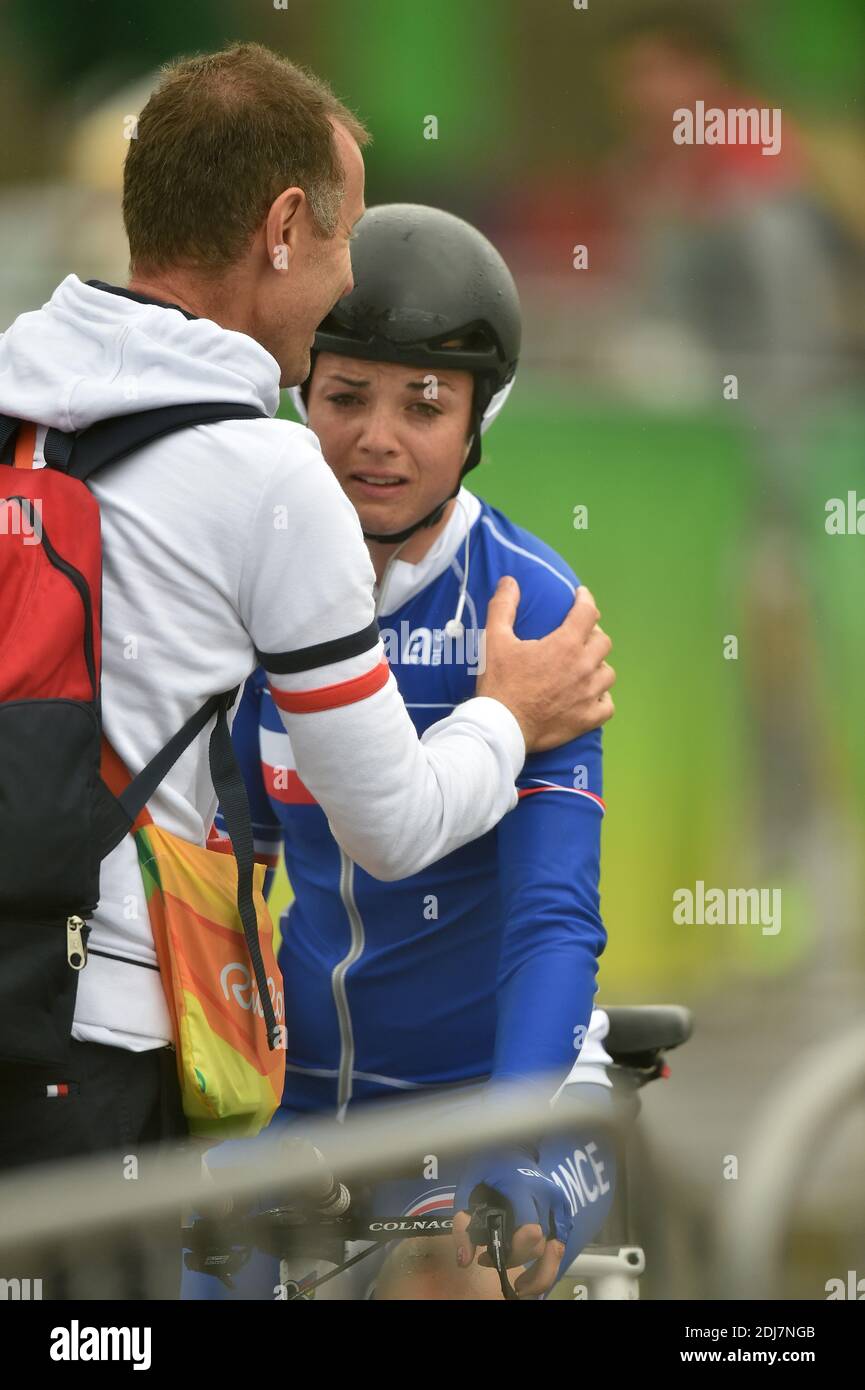 Audrey Cordon-Ragot competes at the cycling time trial event at the ...