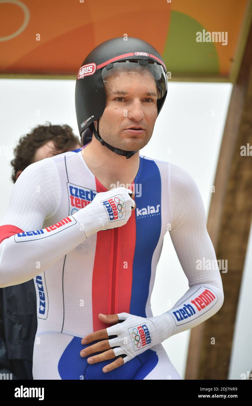Jan Barta competes at the cycling time trial event at the 2016 Rio ...