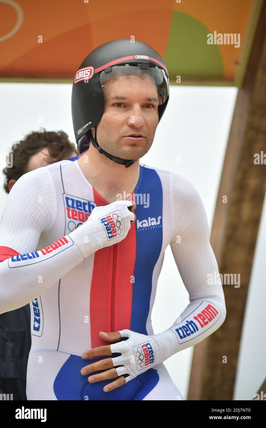 Jan Barta competes at the cycling time trial event at the 2016 Rio ...