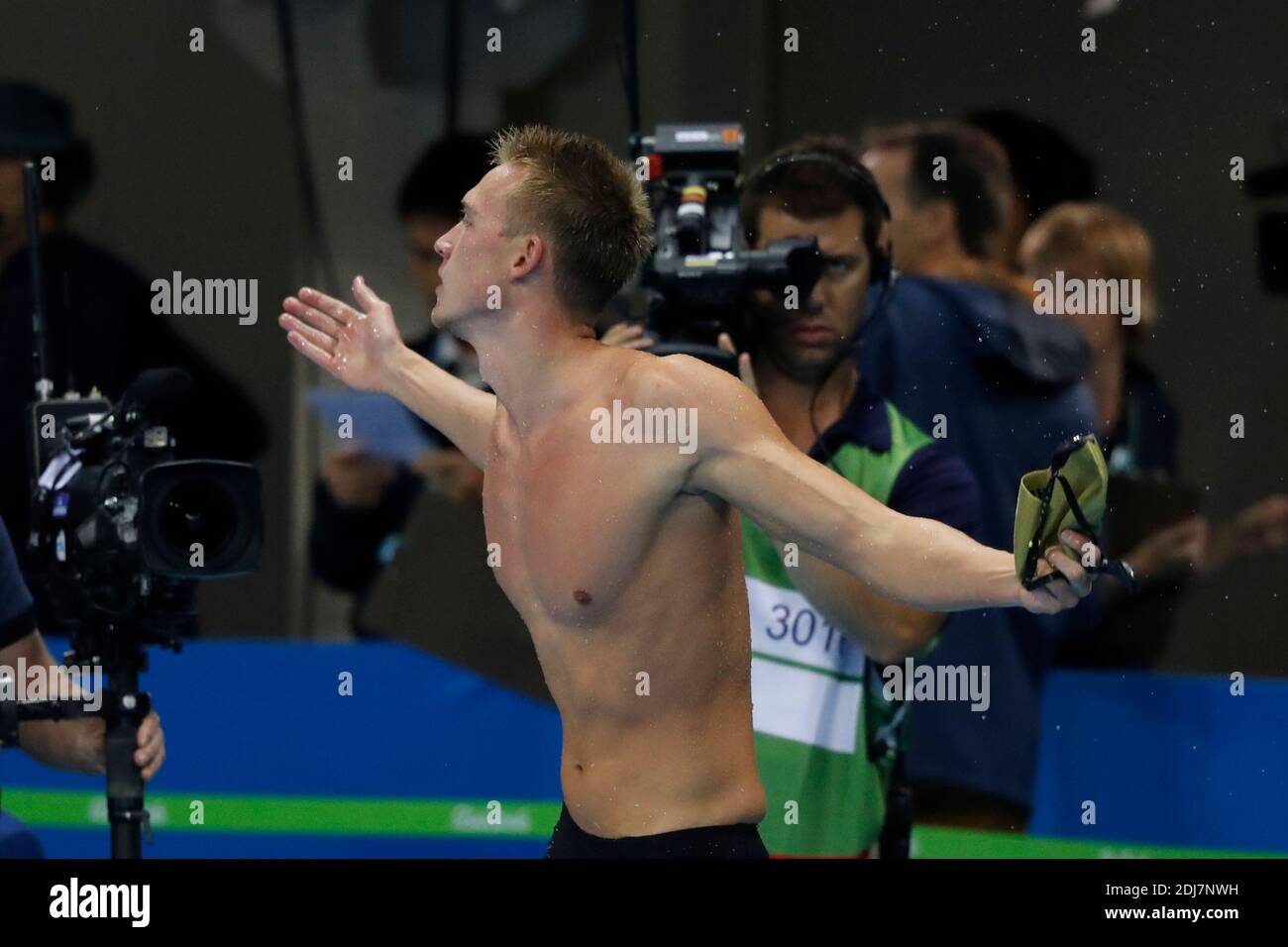 Kazakstan's Dmitry Balandin won the final of the 200m breaststroke men in the swimming event in ...