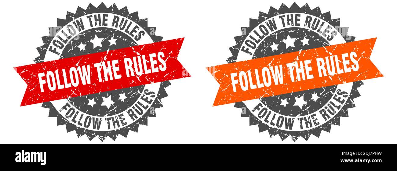 follow the rules grunge stamp set. follow the rules band sign Stock ...