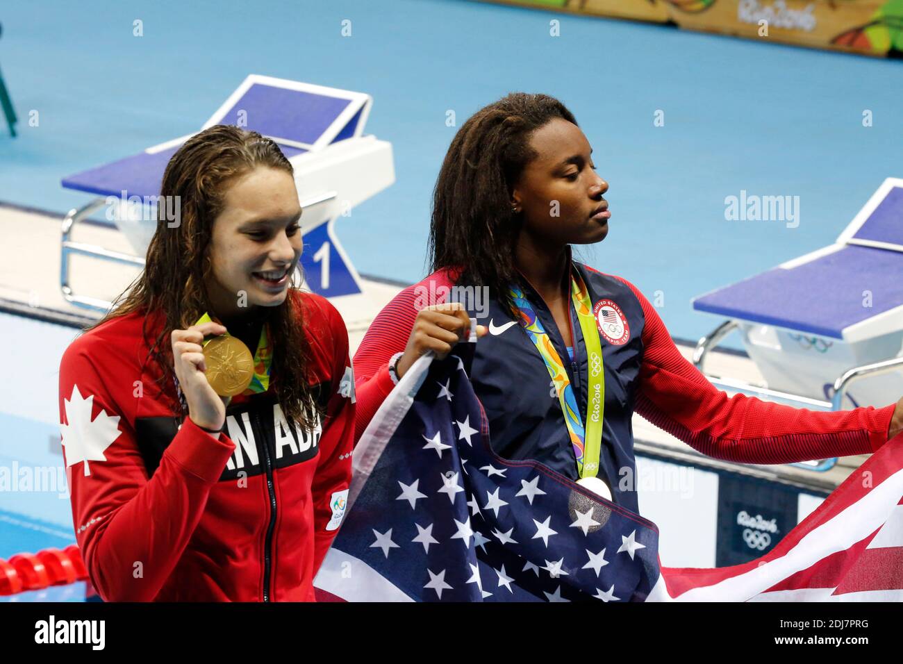 USA's Simone Manuel and Canada's Penny Oleksiak won the final of the ...