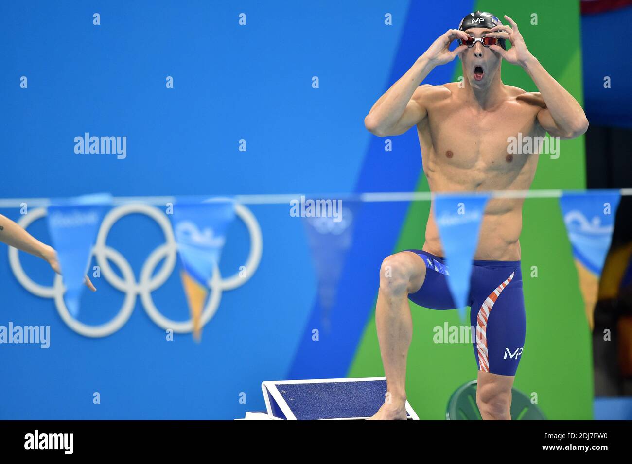 Michael Phelps competes at the swimming events on Day 6 of the 2016 Rio ...