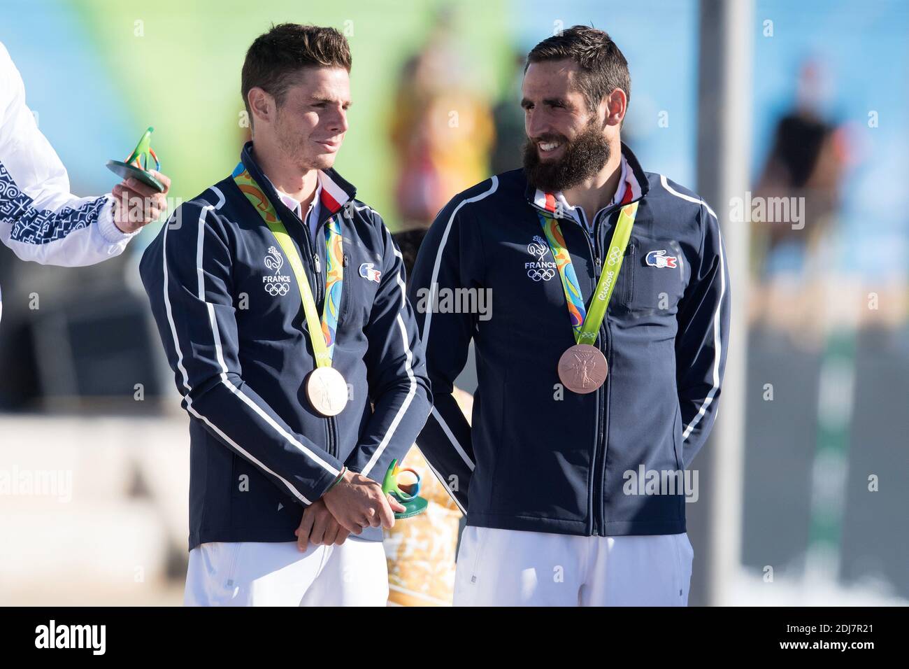 Bronze medalists Gauthier Klauss and Matthieu Peche of France Men's ...