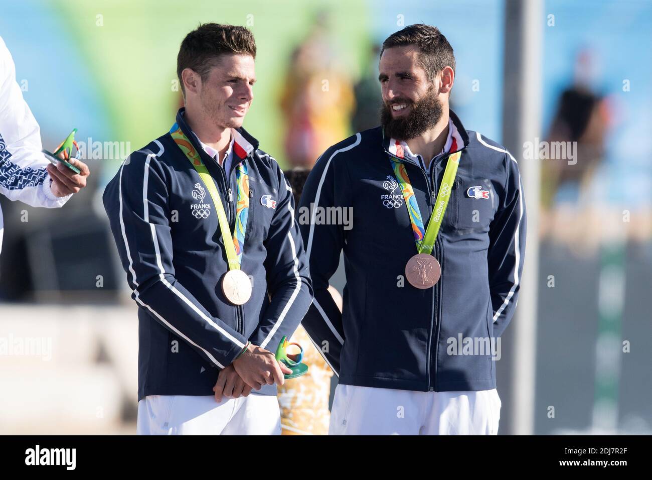 Bronze medalists Gauthier Klauss and Matthieu Peche of France Men's ...