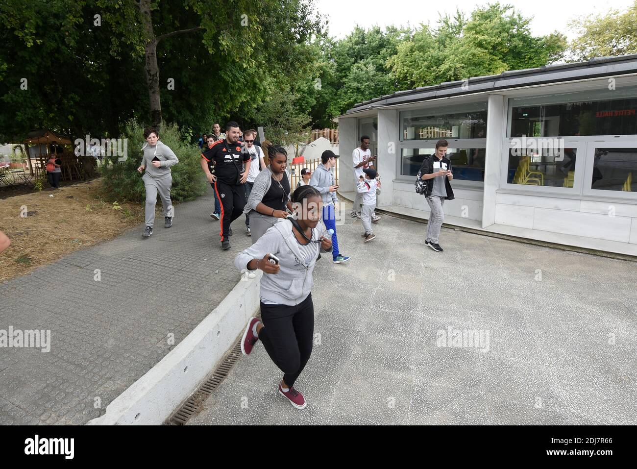 Pokemon Go hunters at Parc de La Villette in Paris, France on August 11 ...