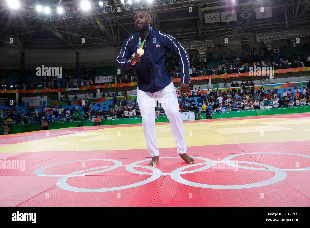 France's Teddy Riner won the Gold medal in the Men + 100kg Judo event ...