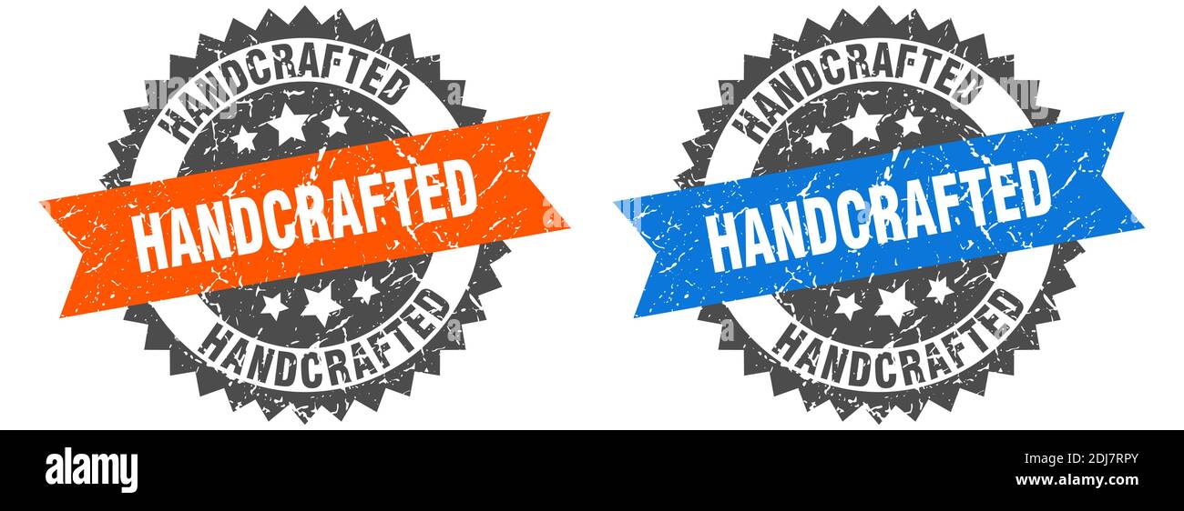 hand crafted grunge stamp set. hand crafted band sign Stock Vector ...