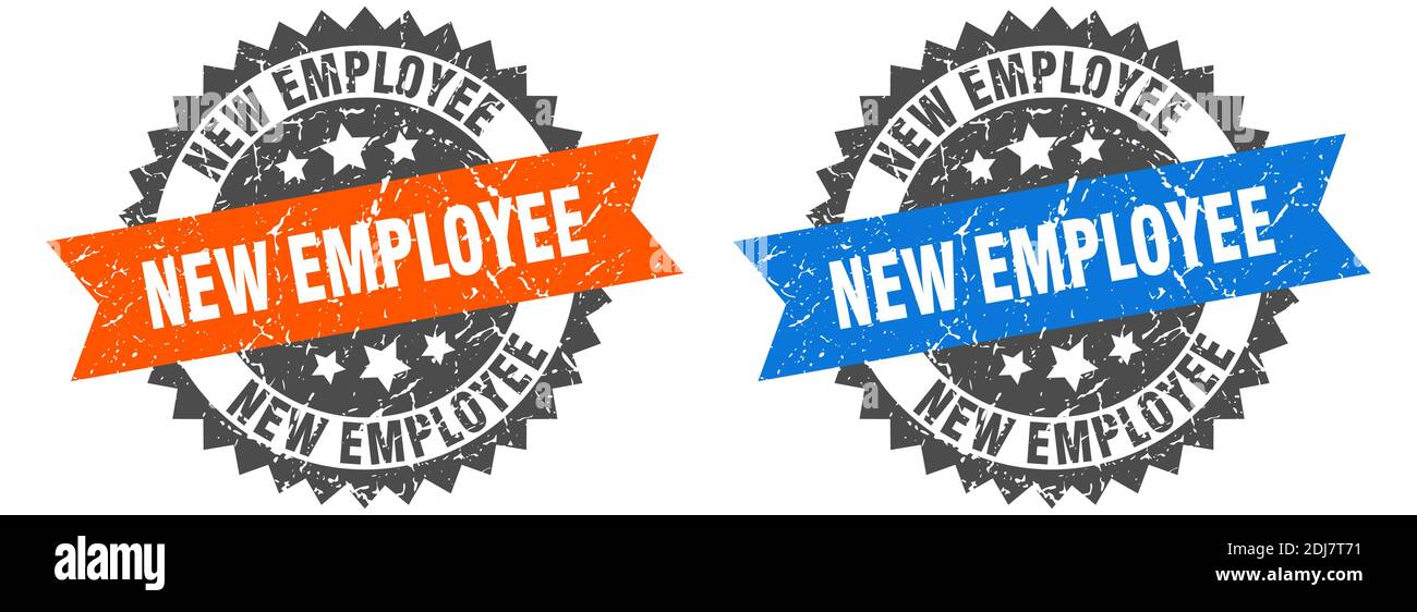 new employee grunge stamp set. new employee band sign Stock Vector ...