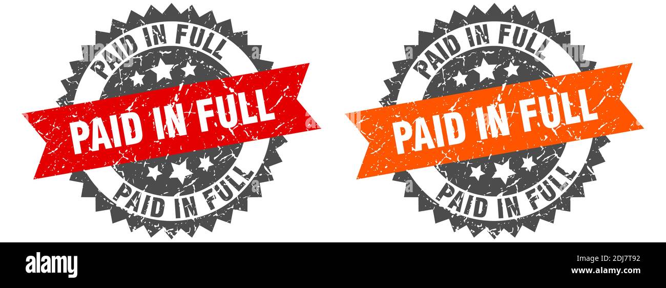 paid in full grunge stamp set. paid in full band sign Stock Vector ...