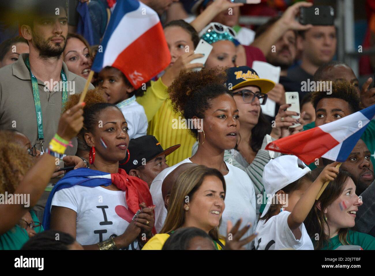 Teddy Riner's fiance Luthna Plocus attends the Judo +100kg final event ...