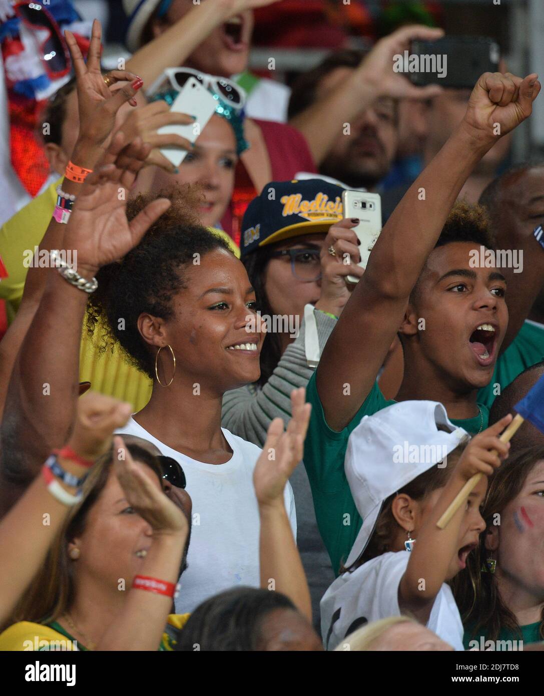 Teddy Riner's fiance Luthna Plocus attends the Judo +100kg final event ...