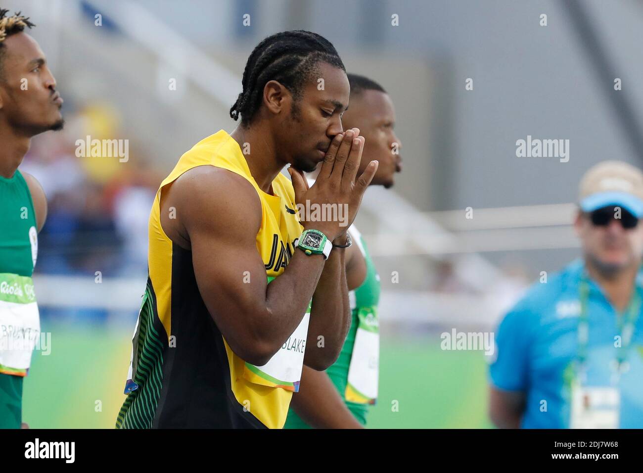 Jamaica's Yohan Blake running his first round of the 100 m men in ...