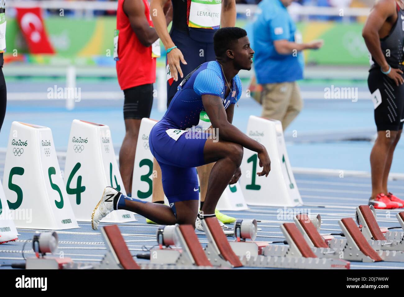 USA's Trayvon Bromell running his first round of the 100 m men in ...