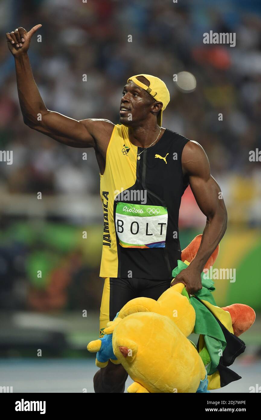 Usain Bolt of Jamaica wins the Men's 100m Final on Day 9 of the Rio ...