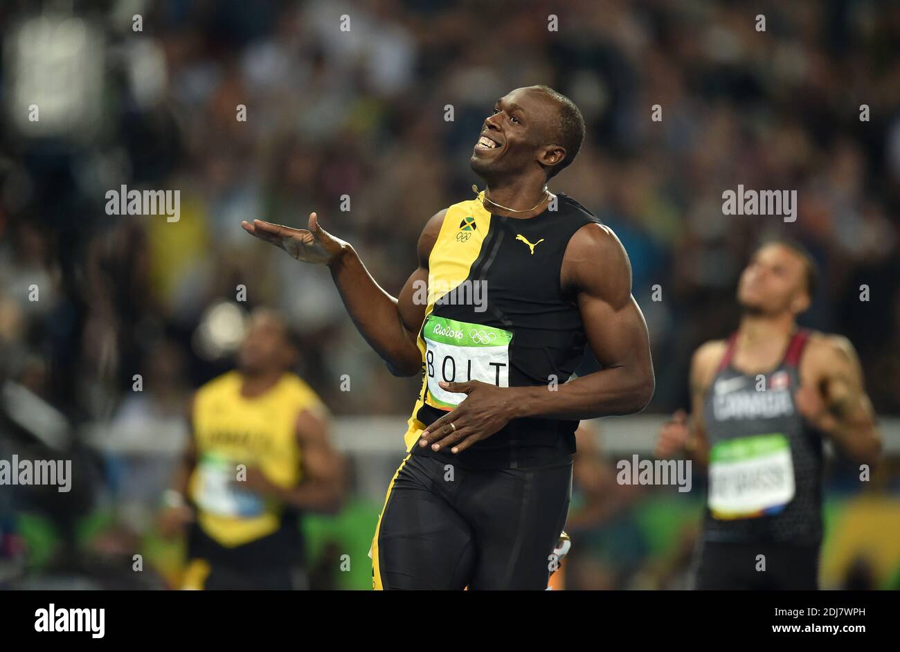 Usain Bolt of Jamaica wins the Men's 100m Final on Day 9 of the Rio ...