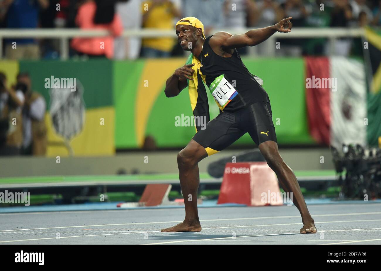 Usain Bolt of Jamaica wins the Men's 100m Final on Day 9 of the Rio ...