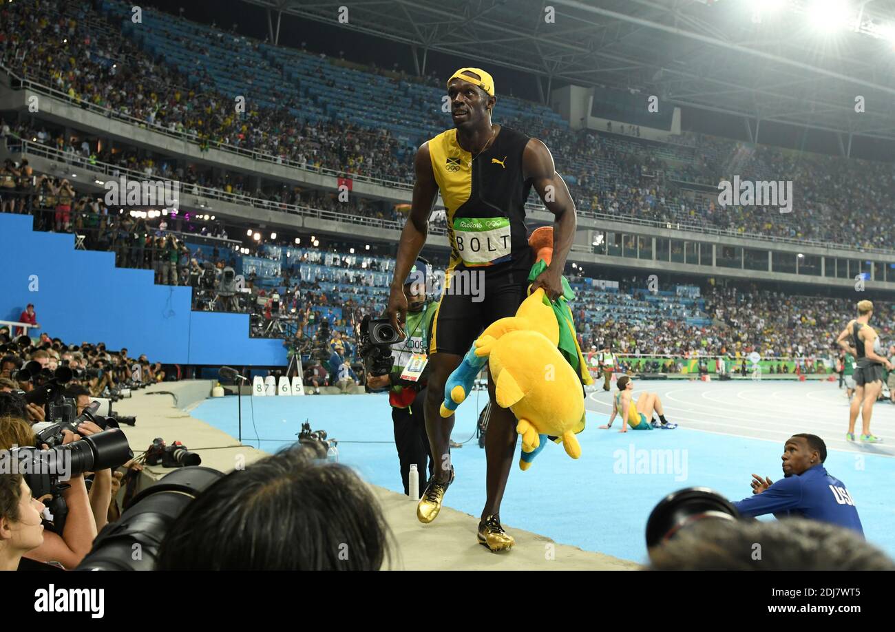 Usain Bolt of Jamaica wins the Men's 100m Final on Day 9 of the Rio ...