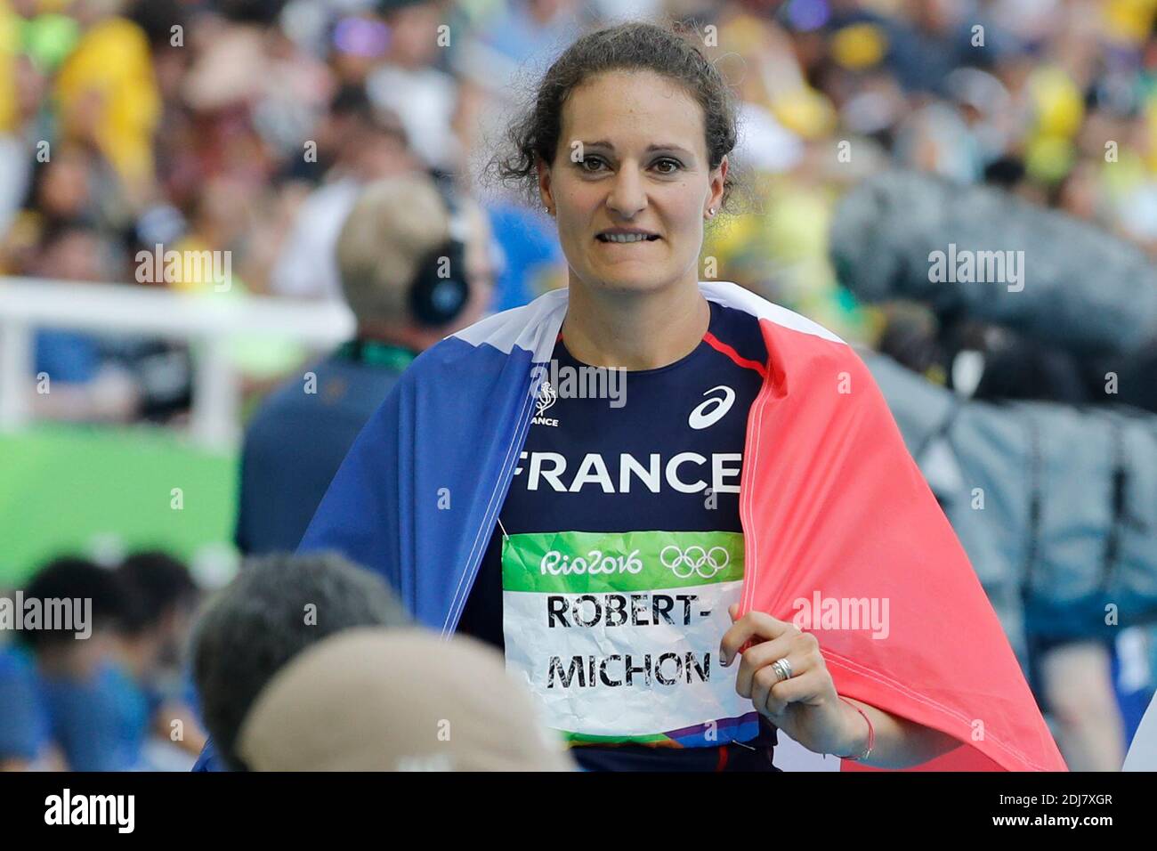 France's Melina Robert-Michon won a silver medal in the home discus ...