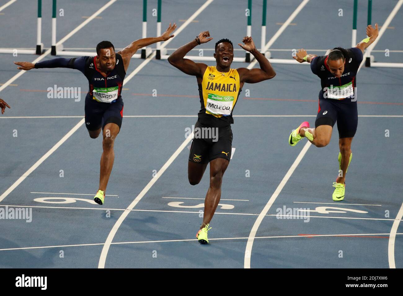 Jamaica's Omar Mc Leod won the gold medal, Spain's Orlando Ortega was ...