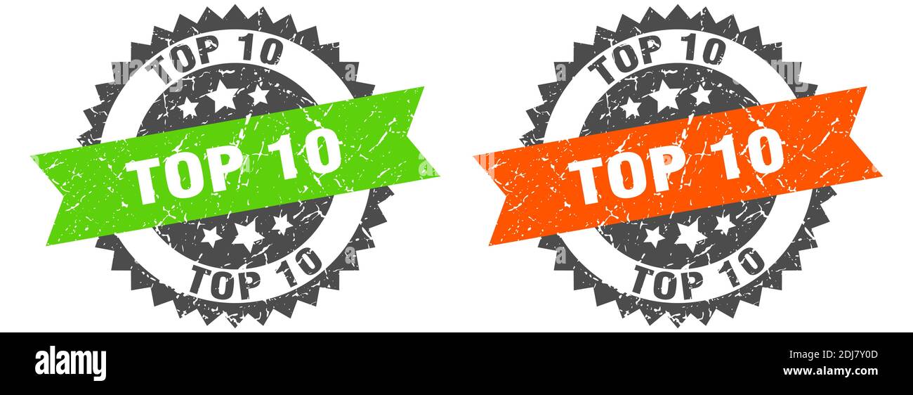 top 10 grunge stamp set. top 10 band sign Stock Vector Image & Art - Alamy