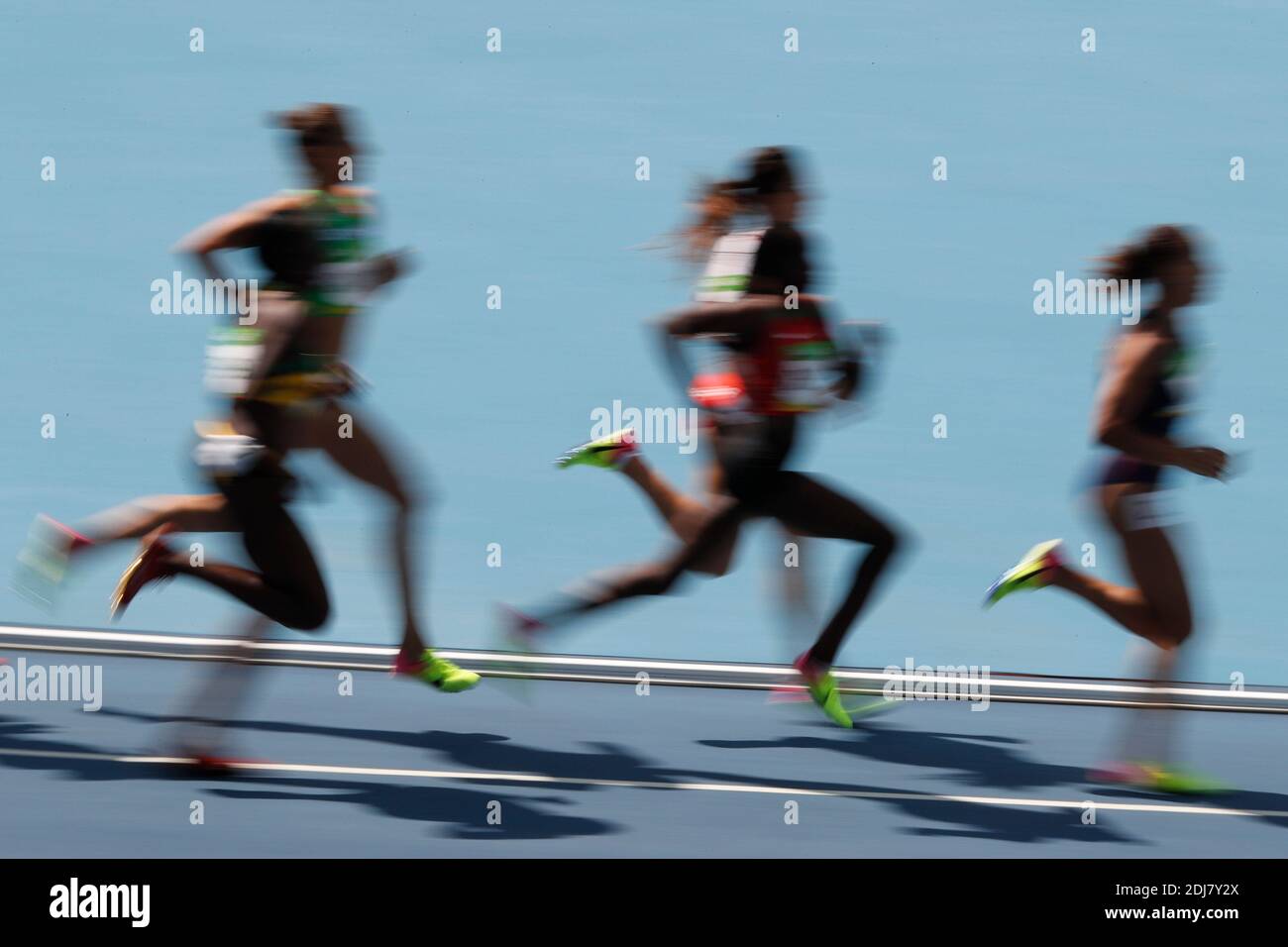 Running illustration in the 800m women first round in Olympic Stadium ...