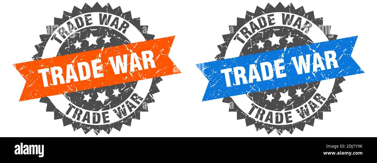 trade war grunge stamp set. trade war band sign Stock Vector Image ...