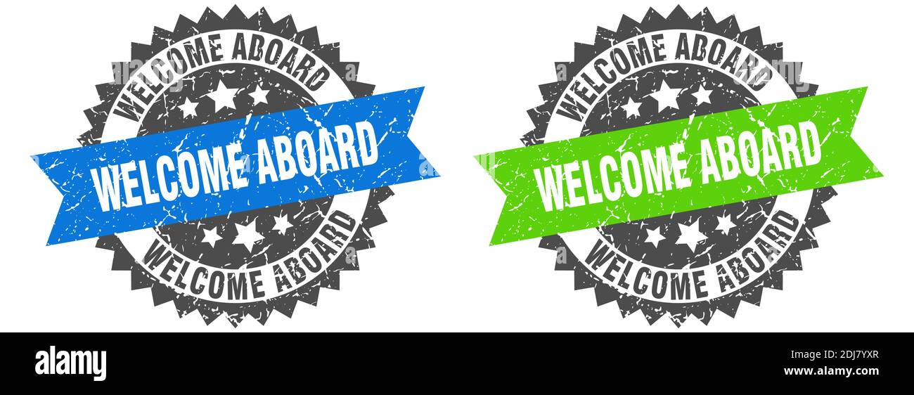 welcome aboard grunge stamp set. welcome aboard band sign Stock Vector ...