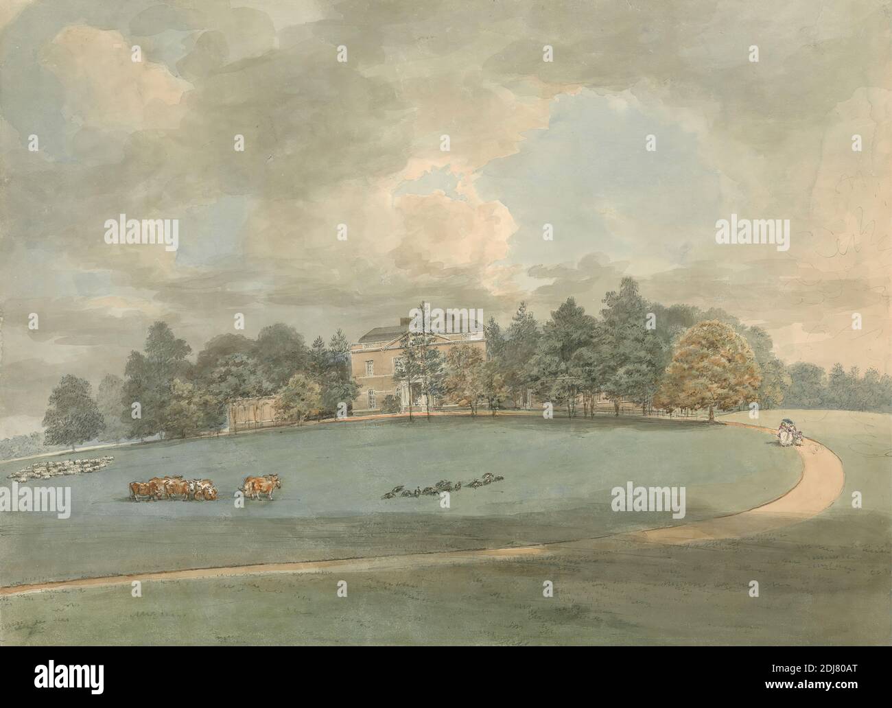 A Country House with Figures on the Drive, Samuel Davis, 1757–1819 ...