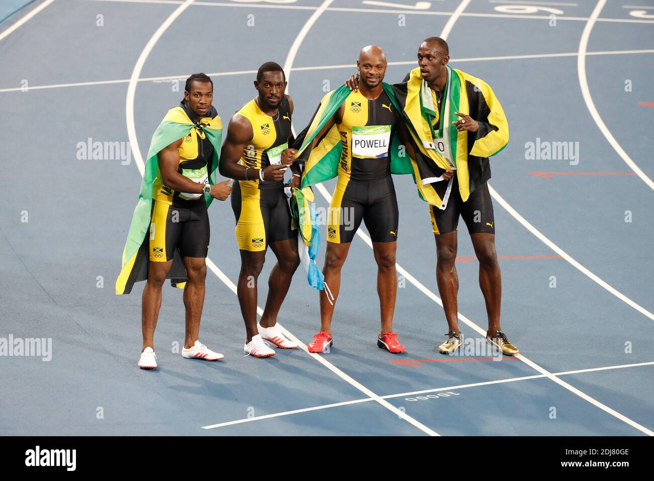 Jamaica's team with Usain Bolt won a gold medal in the 4X100 m relay ...
