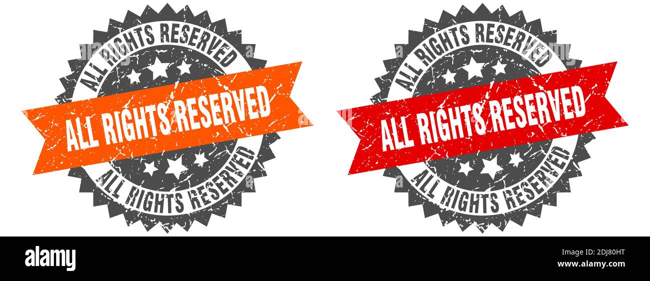 all rights reserved grunge stamp set. all rights reserved band sign ...