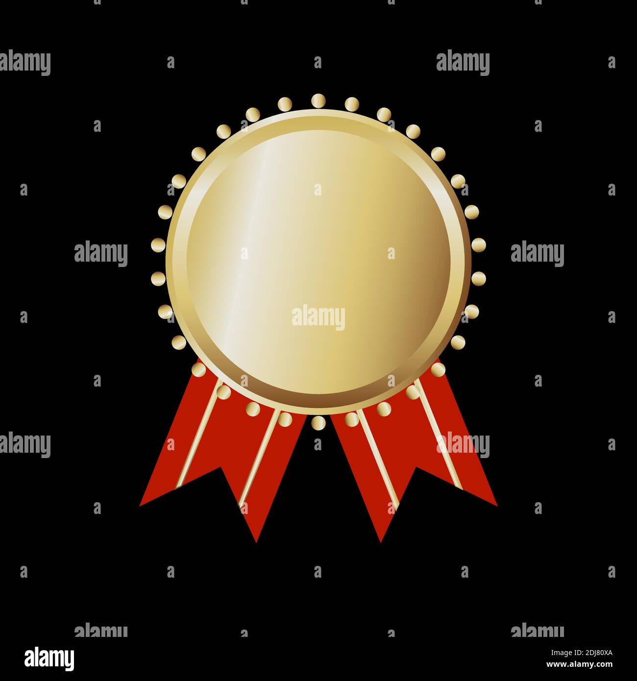 Golden stamp with ribbons isolated on white background. Luxury seal ...