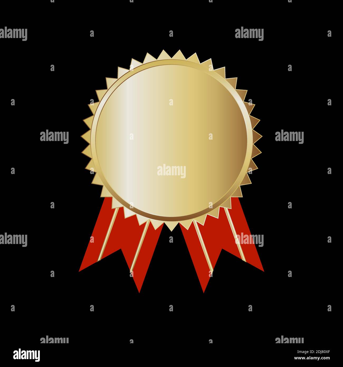 Golden stamp with ribbons isolated on white background. Luxury seal ...