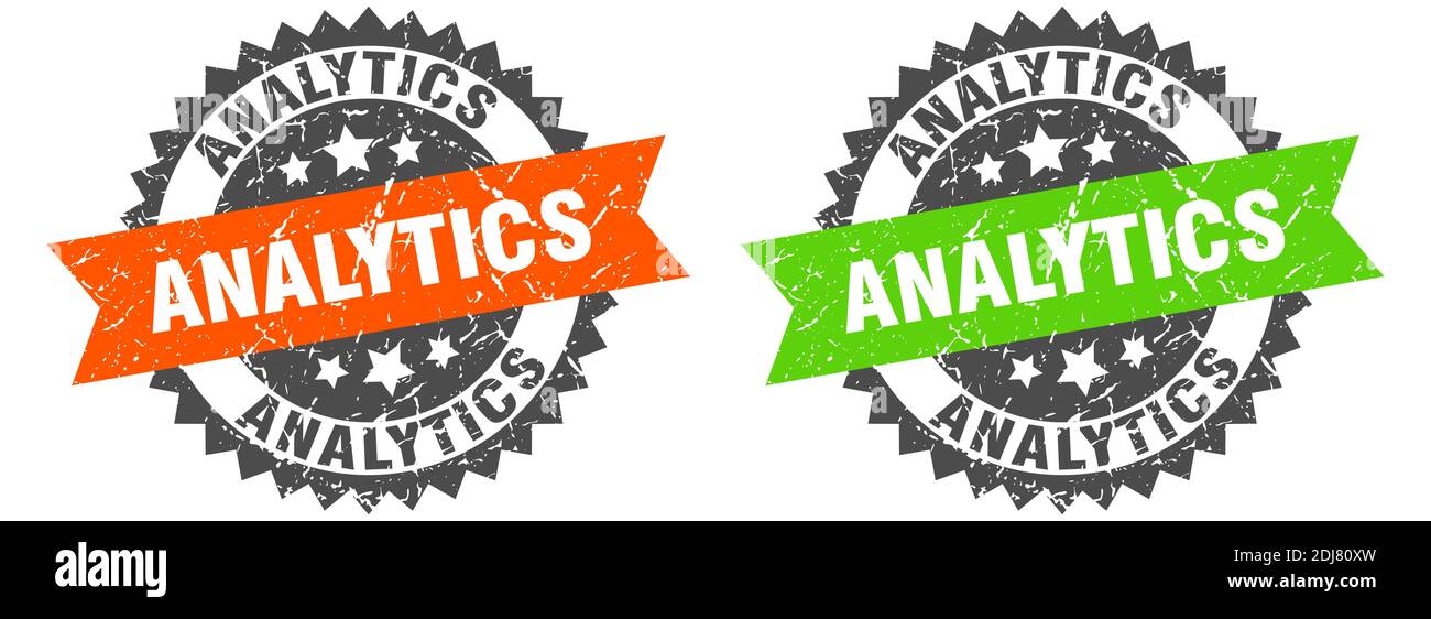 analytics grunge stamp set. analytics band sign Stock Vector Image ...