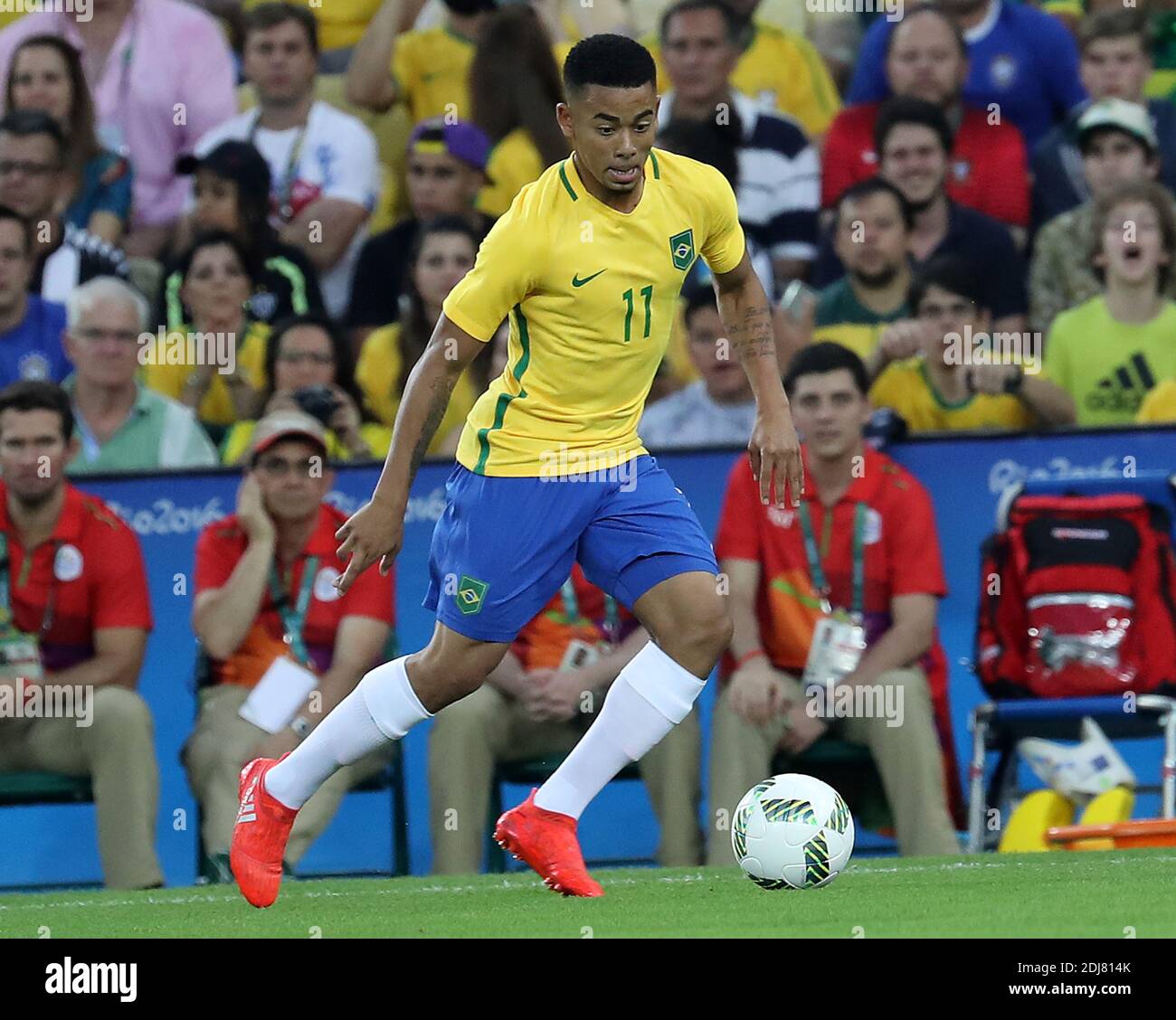 Gabriel Jesus of Brazil in action at the men's final match between ...