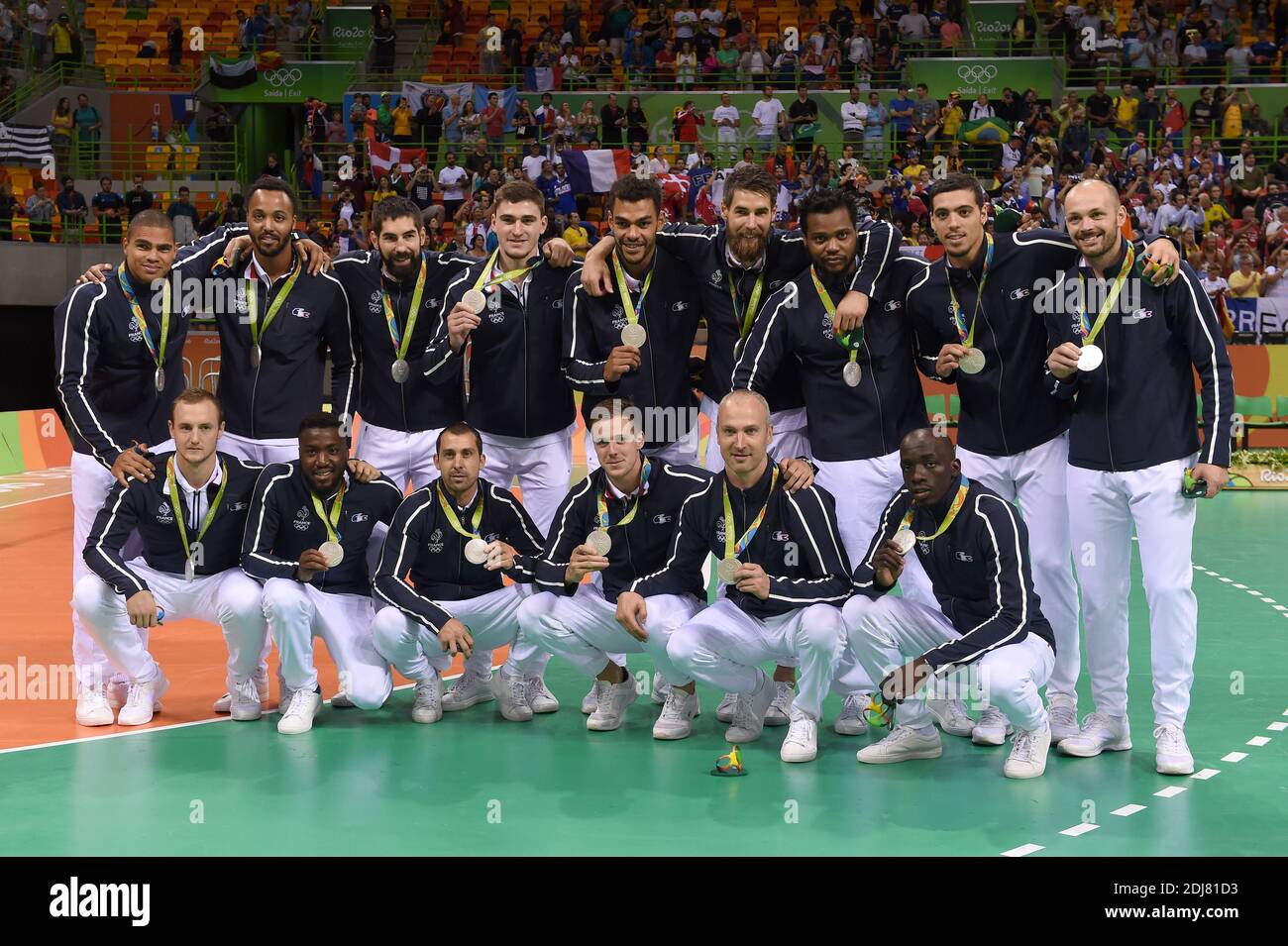Team France pose after the medal ceremony of the Men's Gold Medal Match ...