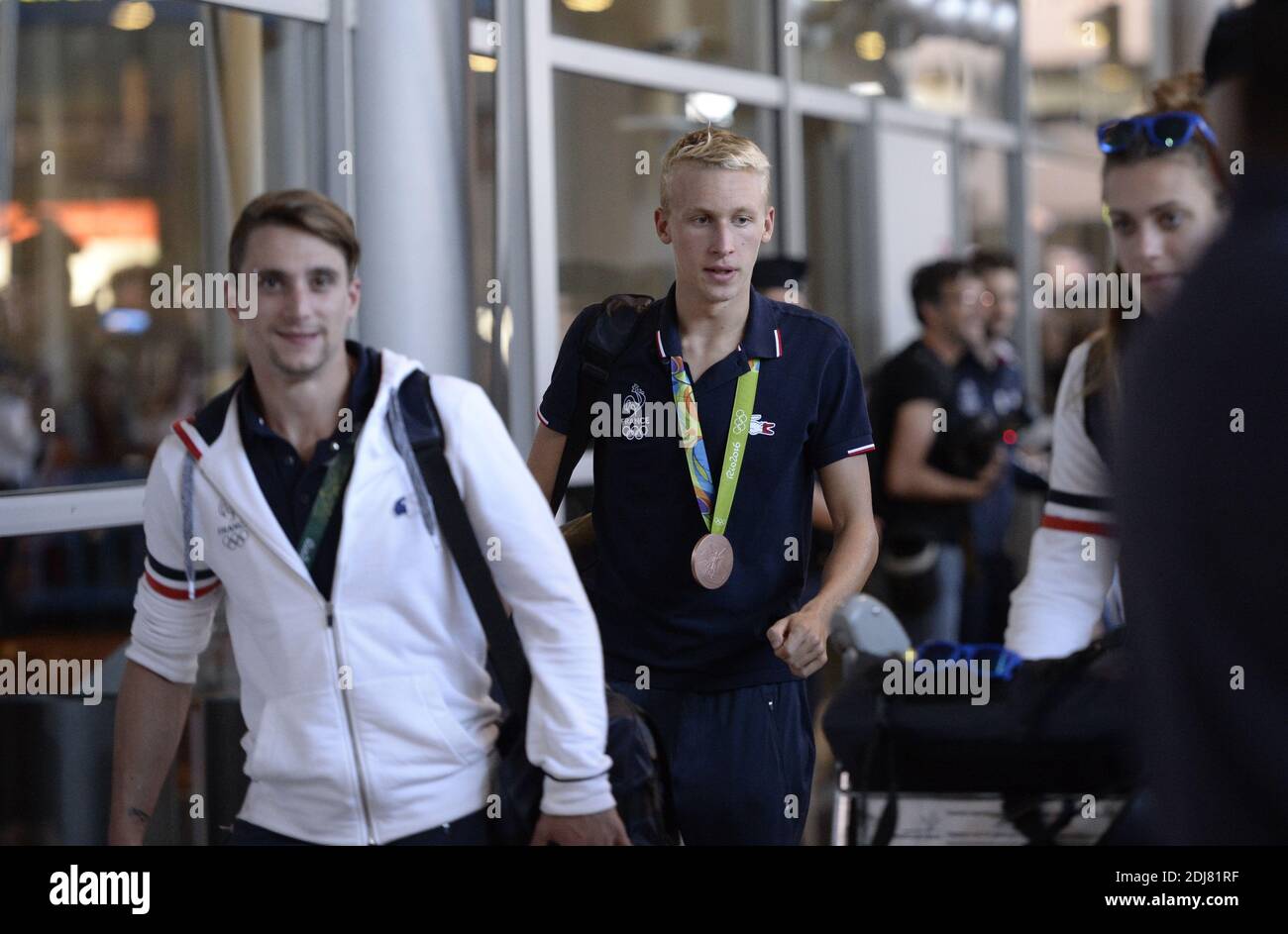 French swimmer Marc-Antoine Olivier, bronze medal of Men's 10kms Open ...