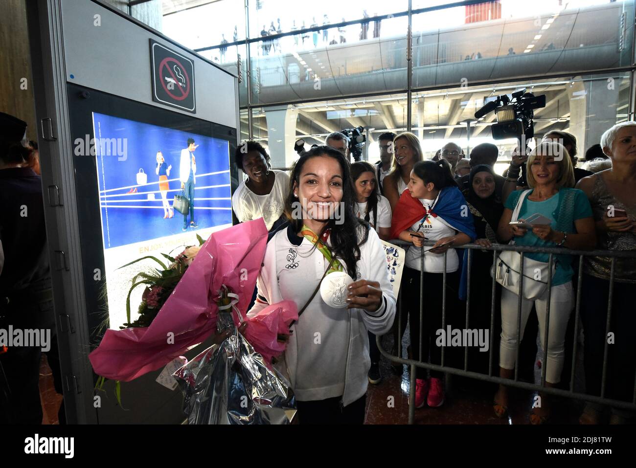 Boxer Sarah Ourahmoune (Women's Flyweight Silver Medal) arriving at ...