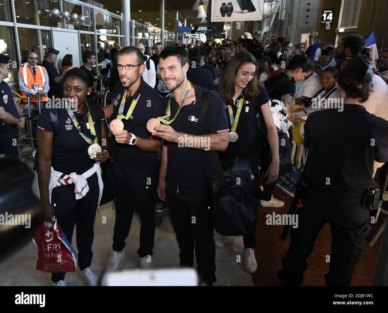 French rower, bronze medallist, Franck Solforosi and French walker and ...